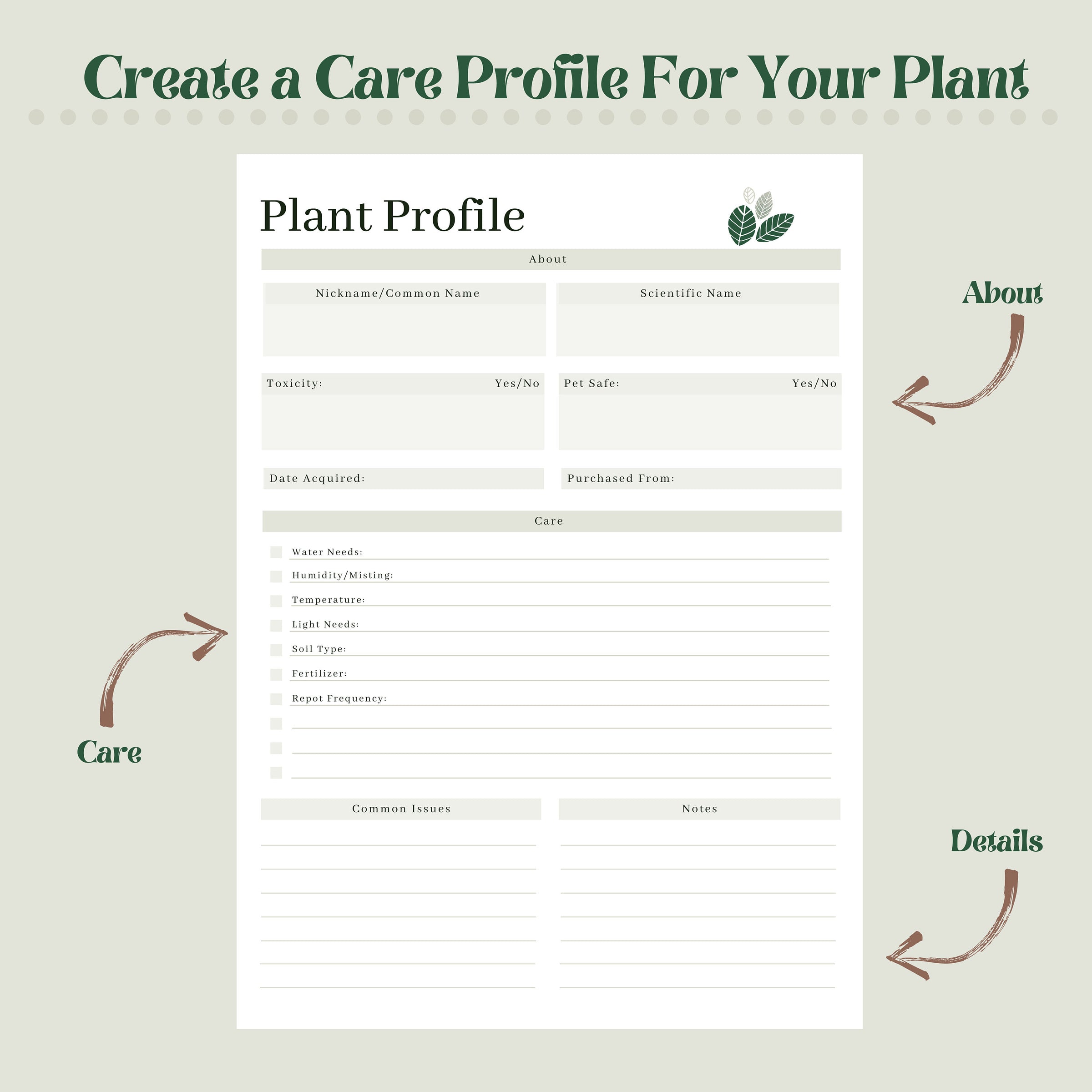 Plant Care Guides Digital Download | A4 | A5 | US Letter